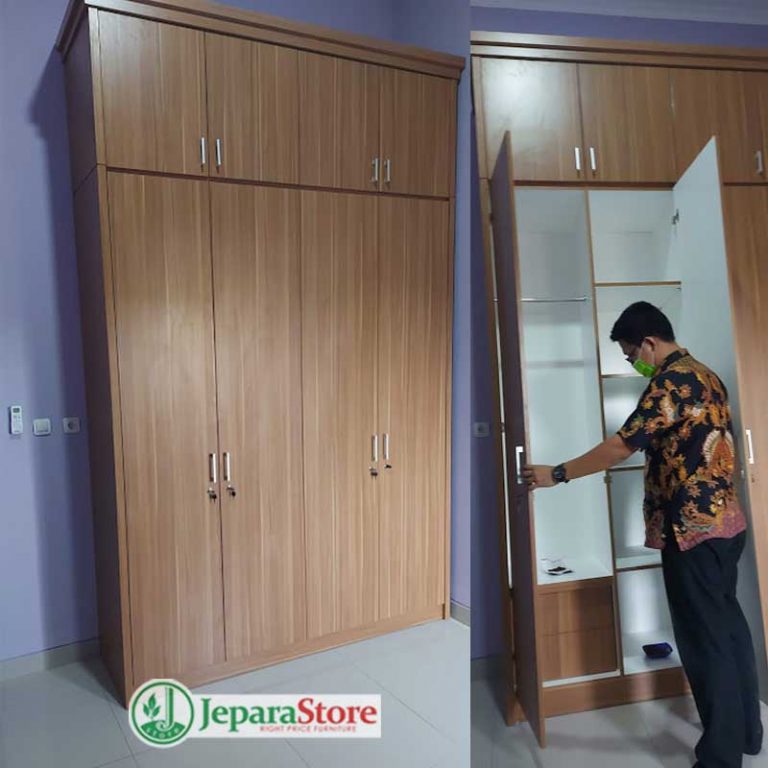 Contoh Lemari Pakaian Kayu Minimalis Ukiran Terbaru | Jepara Store
